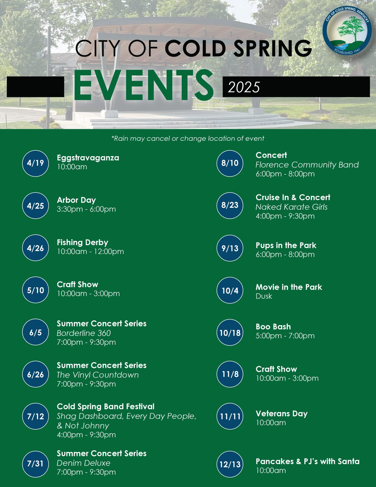 Calendar - City of Cold Spring, KY